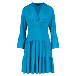 T&uuml;rkisfarbenes Jersey-Stufenkleid