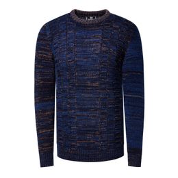 Rusty Neal Grobstrick mit Kontrastfarben Rundhals-Pullover
