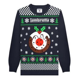 Lambretta - "AW25" Pullover f&uuml;r Herren, weihnachtliches Design (Marine)