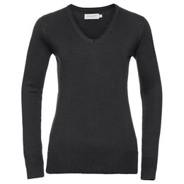 Russel Athletic Russell Collection - Sweatshirt V-Ausschnitt f&uuml;r Damen (Schwarz)