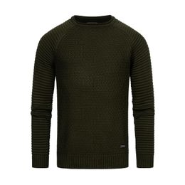 Rusty Neal Schwerer Biker Grobstrick Rundhals-Pullover