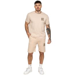 Enzo Milano | Herren Applikationsemblem T-Shirt & Shorts Set