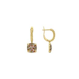 Luxenter Ohrringe mit 18-kar&auml;tiger Gelbgold-Finish und mehrfarbigen Zirkonia &ndash; Khocas