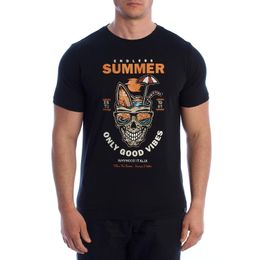 Herren Kurzarm Grafik Baumwoll-T-Shirt HS24MTS20-B