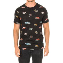 Kurz&auml;rmeliges Herren-T-Shirt mit Rundhalsausschnitt JFTD09-RETROCAR-MULTICOLOR