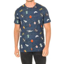 Kurz&auml;rmeliges Herren-T-Shirt mit Rundhalsausschnitt JFTD01-RIPPED-MULTICOLOR