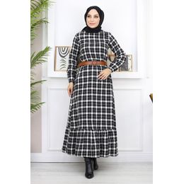 Ger&uuml;scht Hijab Kleid Schwarz