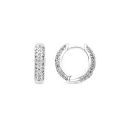 Luxenter Ohrringe mit 9 mm Durchmesser, versilbert und mit Zirkonia &ndash; Lesrat