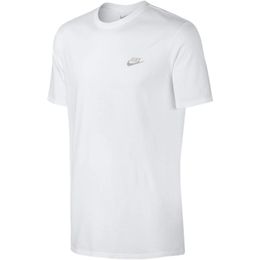 Nike besticktes Futura-T-Shirt in Wei&szlig; und silberfarbenem Logo