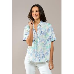 Caroline Tensen Leeds Print Bluse Wei&szlig; / Navy