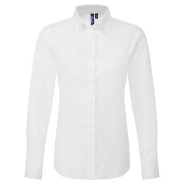 Premier - "Supreme" Formelles Hemd f&uuml;r Damen Lang&auml;rmlig (Wei&szlig;)