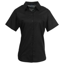 Premier - "Signature" Hemd f&uuml;r Damen kurz&auml;rmlig (Schwarz)