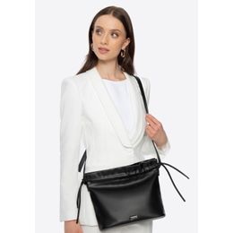 Wittchen Damen-Umh&auml;ngetasche mit Zierb&auml;ndern, schwarz, Kunstleder