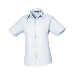 Premier - Bluse f&uuml;r Damen kurz&auml;rmlig (Hellblau)