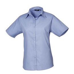 Premier - Bluse f&uuml;r Damen kurz&auml;rmlig (Mittelblau)