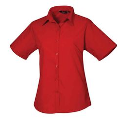Premier - Bluse f&uuml;r Damen kurz&auml;rmlig (Rot)