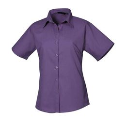 Premier - Bluse f&uuml;r Damen kurz&auml;rmlig (Violett)