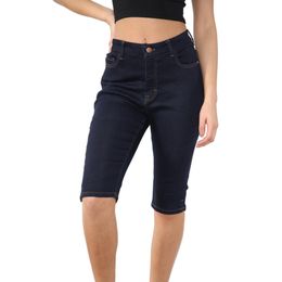 MYT Womens Magic Shaping hoch taillierte Denim-Shorts Indigo