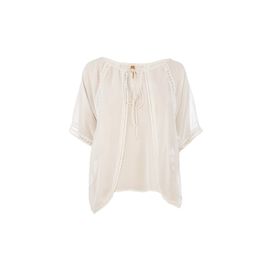 Durchsichtiges Boho-Top Sand