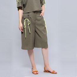 L&auml;ssige Capri-Hose mit weitem Bein