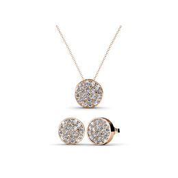 Rundes Set - Ros&eacute;gold und Kristall