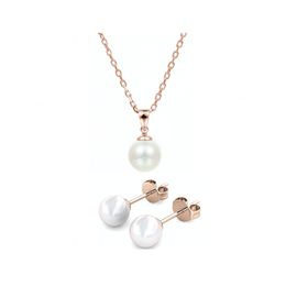 Perlmuttset - Rose Gold und Kristall