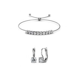 Rundes Kristall Mia Set - Silber und Kristall