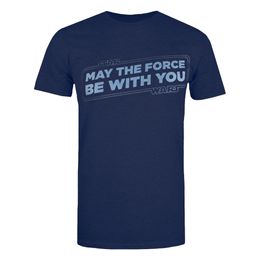 Star Wars - T-shirt MAY THE FORCE BE WITH YOU - Homme (Bleu marine / Bleu clair)
