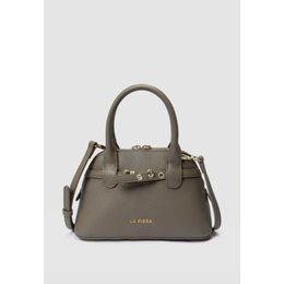 LA FIERA Mini-Henkeltasche mit genarbter Oberfl&auml;che in Taupe-Grau