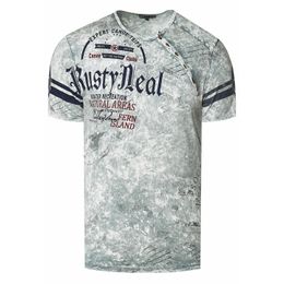 Rusty Neal T-Shirt mit Seitlicher Knopfleiste und Logo-Print