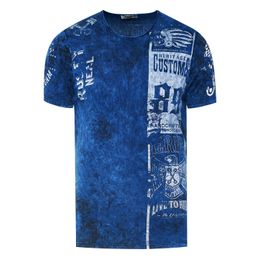 Rusty Neal Washed Biker T-Shirt mit Front & Back Prints