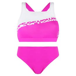 Speedo bedrucktes Haus von Holland Pink White Women Zwei St&uuml;cke Badeanzug 8 121933087