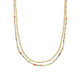 Luxenter Halskette aus 925er Sterlingsilber und mehrfarbigem Kristall mit 18-kar&auml;tiger Gelbgold-Finish &ndash; Guth