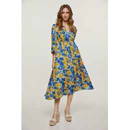 Florales Empire-Linien-Midikleid