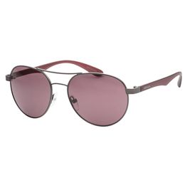 Calvin Klein - Sonnenbrille mit mattem, metallgrauem Rahmen und rosa Gl&auml;sern