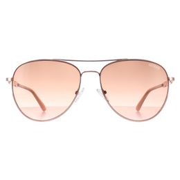 Guess Aviator Womens Gl&auml;nzend Rose Gold Braun Gradient GF6143