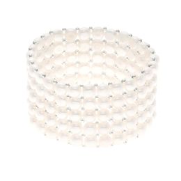 Armband 5 Reihen aus echten S&uuml;&szlig;wasserperlen - 4 mm