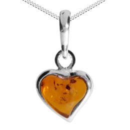 Kette mit Anh&auml;nger OSTSEE-SCHMUCK "- kleines Herz - Silber 925/000 - Bernstein" Gr. 36, silber (silber 925, silberfarben, wei&szlig;), Schmuck_Sets, Damen, Silber 925 (Sterlingsilber)