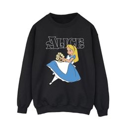 Disney - "Alice In Wonderland Flowers" Sweatshirt f&uuml;r Damen (Schwarz)
