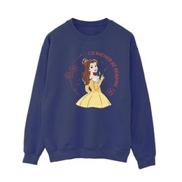 Disney - "Beauty And The Beast I'd Rather Be Reading" Sweatshirt f&uuml;r Damen (Marineblau)