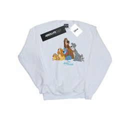 Disney - "Lady And The Tramp Classic Group" Sweatshirt f&uuml;r Damen (Wei&szlig;)