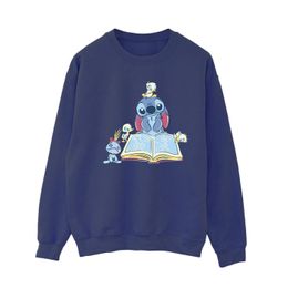 Disney - "Lilo & Stitch Reading A Book" Sweatshirt f&uuml;r Damen (Marineblau)