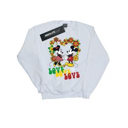 Disney - "Mickey And Minnie Mouse Hippie Love" Sweatshirt f&uuml;r Damen (Wei&szlig;)