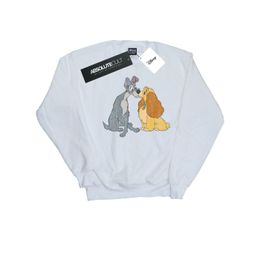 Disney - "Lady And The Tramp Distressed Kiss" Sweatshirt f&uuml;r Damen (Wei&szlig;)