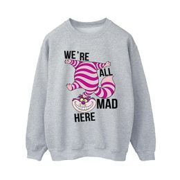 Disney Frauen/Damen Alice im Wunderland Alle verr&uuml;ckt hier Sweatshirt (Sport grau)