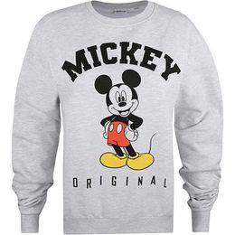 Disney Damen/Damen Hallo Mickey Mouse Sweatshirt (Hellgrau/Schwarz)