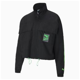 Puma Ovide gewebte Trackjacke Rei&szlig;verschluss up schwarze Damen -Track Top 597770 01