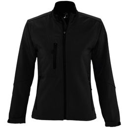 SOLS Womens/Ladies Roxy Soft Shell Jacket (atmungsaktiv, winddicht und wasserabweisend) (Schwarz)