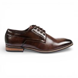 Braune, klassische, schlichte Derby-Brogue-Schn&uuml;rschuhe f&uuml;r Herren