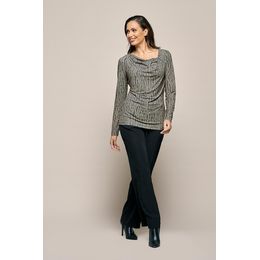 Caitlin Print Top Schwarz / Taupe